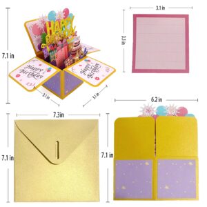 Asmallgf Happy Birthday Pop Up Card for Women Men, Funny Bday Gift for Girls Boys, Sweet Birthday 3D Greeting Card for Him Her, Unique Birthday Gift Idea for Daughter Niece