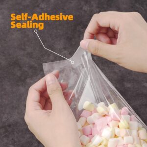 ANZNKU 300 Pcs 3x5 Inches 2.8 Mils Clear Cellophane Bags, Self Sealing Adhesive Cellophane Bags, Resealable Cellophane Treat Bags, Clear Plastic Cello Bags for Packaging Gifts, Cookies, Candy, Favors