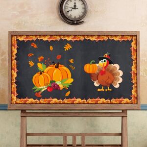 Colarr 36 Feet Thanksgiving Bulletin Board Borders Fall Pumpkin Bulletin Border Cutouts Decorations Autumn Pumpkin Trim Border for Home School Classroom Party Decor