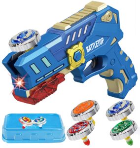 bey battling top burst gyro toy set, gun launcher with 4 spinning top burst gyros, combat battling gifts for 5 6 7 8 9 10 years old boys girls