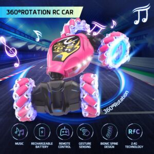 Terucle RC Cars, 2.4Ghz 4WD New Gravity Gesture Sensing Remote Control Car Toys, RC Stunt Twist Car Toys for 6-12 yr Boys & Girls, RC Drift Car with Light Music Best Gift for Kids Age 7 8 9 10 11 yr