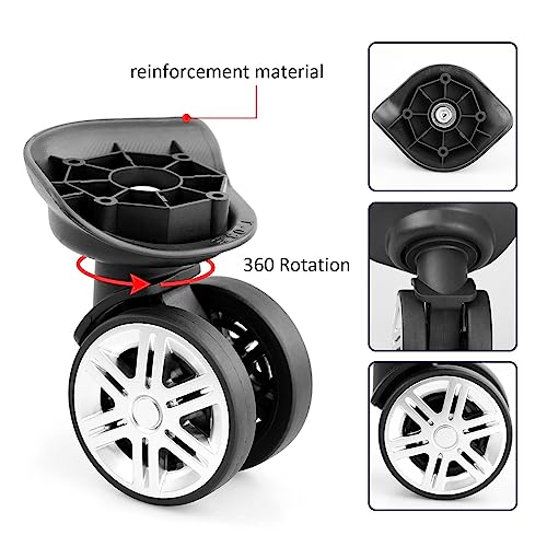 Baoblaze Luggage Suitcase Wheels Travel Suitcases Wheels Left & Right 360 Degree Rotation Double Row Swivel Caster Wheels for Carrier Travel Suitcases