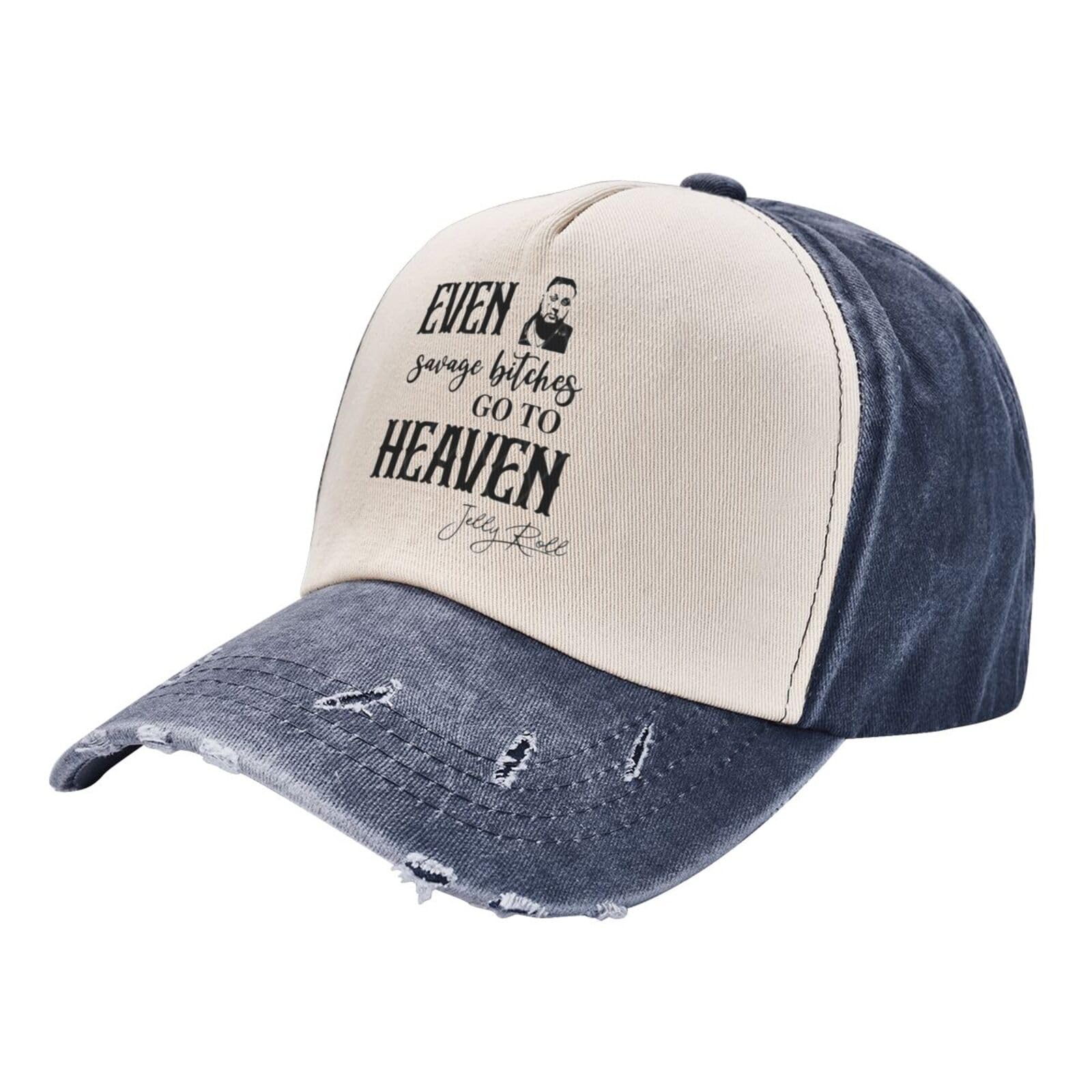 Jelly Music Roll Unisex Vintage Washed Distressed Baseball-Cap Twill Adjustable Dad-Hat Navy Blue