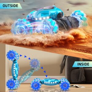 Terucle RC Cars, 2.4Ghz 4WD New Gravity Gesture Sensing Remote Control Car Toys, RC Stunt Twist Car Toys for 6-12 yr Boys & Girls, RC Drift Car with Light Music Best Gift for Kids Age 7 8 9 10 11 yr