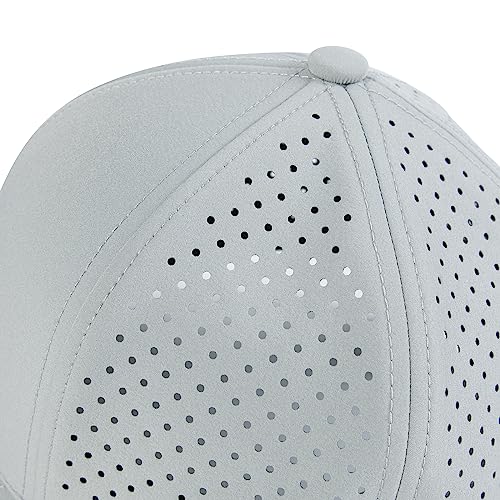 VOBOOM Men Quick Dry Baseball Cap Laser Cut Mesh Ball Cap Curved Brim Snapback Hat (Grey)