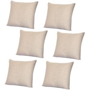 wanzelonyo decorative throw pillow covers light khaki 16x16 inch cushion covers square couch pillow case set of 6