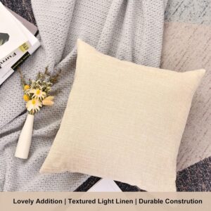 WANZELONYO Decorative Throw Pillow Covers Light Khaki 16x16 Inch Cushion Covers Square Couch Pillow Case Set of 6