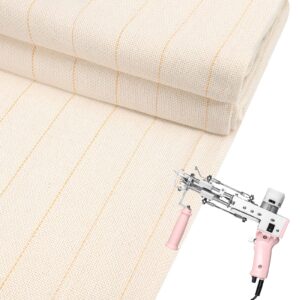 zowwfast 79" x 85" tufting cloth with marked lines, punch needle fabric for punch needle, cut/loop pile tufting gun perfect tufting fabric for rug hooking, punch needle frame