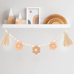 daisy party decorations boho tassel garland with wooden beads daisy birthday party banner groovy party decorations for farmhouse wall mantel high chair photo prop boho daisy home decor