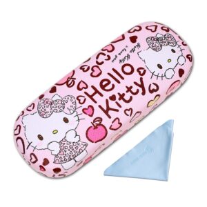 perfectsight hard shell eyeglasses case, floral protective glasses case, fabric or pu leather eyeglass case for women girls (kitty)