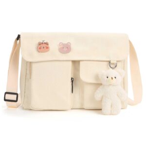 phaoullzon kawaii crossbody bag cute messenger bags canvas shoulder purse gifts for teens