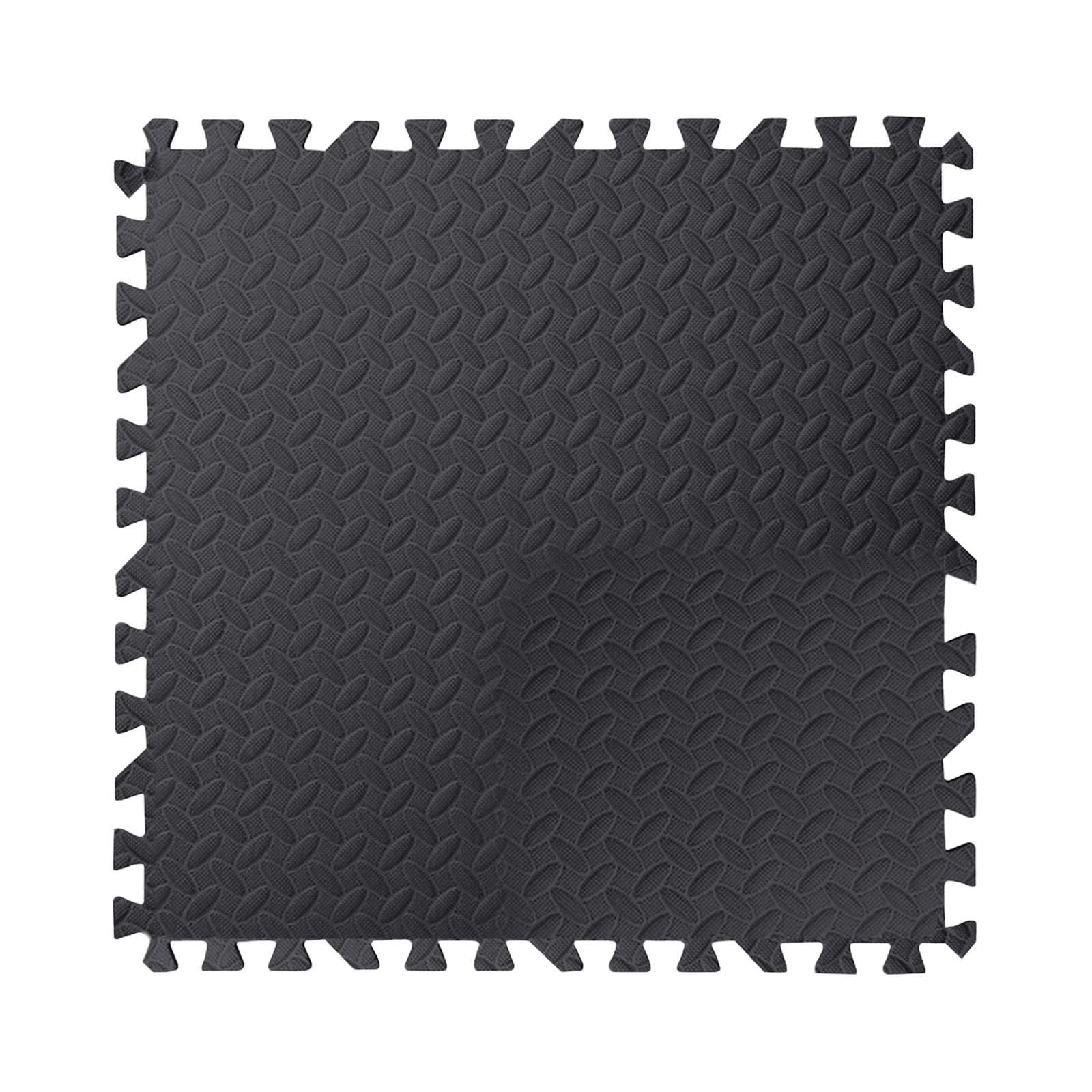 Vaveren Interlocking Foam Tiles Puzzle Mats for Floor, Gym Mats Flooring Exercise Mat for Home Gym Equipment, Black, 30cmx30cmx1.2cm