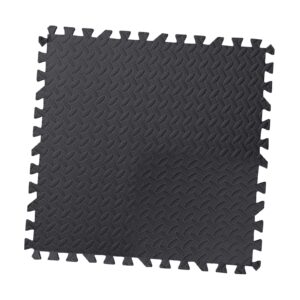 Vaveren Interlocking Foam Tiles Puzzle Mats for Floor, Gym Mats Flooring Exercise Mat for Home Gym Equipment, Black, 30cmx30cmx1.2cm