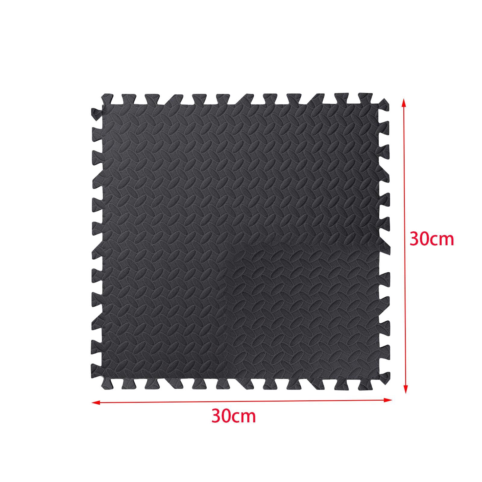 Vaveren Interlocking Foam Tiles Puzzle Mats for Floor, Gym Mats Flooring Exercise Mat for Home Gym Equipment, Black, 30cmx30cmx1.2cm