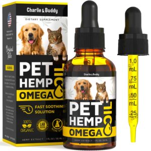 charlie&buddy hеmp oil for dogs - omega 3,6,9 for skin, coat, anxiеty relief and jоint pаin