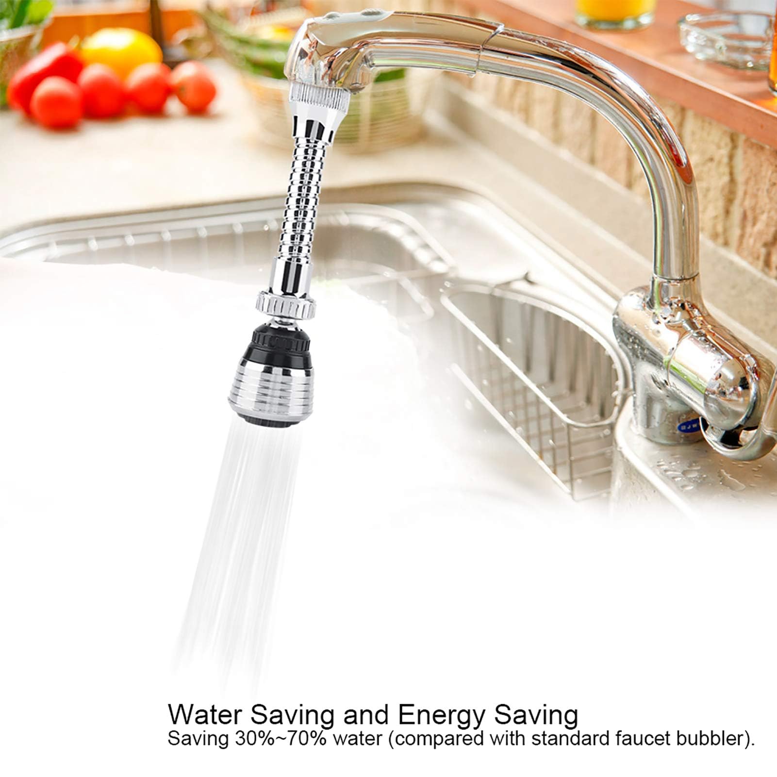 Kitchen Faucet Sprayer Attachment, 2Pcs Rotatable Faucet Sprayer Head 360 Degree Rotatable Sink Water Saving