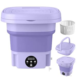 fairnull 8l portable washing machine, foldable mini washing machine, small washing machine for underwear, baby clothes, or small items, suitable for apartments, dormitories, camping, travel (purple)