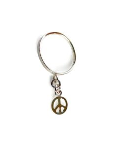 peace symbol sign charm ring, sterling silver ring, dainty stackable ring, smooth textured band ring, jewelry inspirations