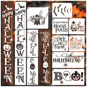 halloween stencils for painting on wood door sign reusable large holiday stencil for crafts canvas wall shirts cookie drawing paint decorating (halloween sign)