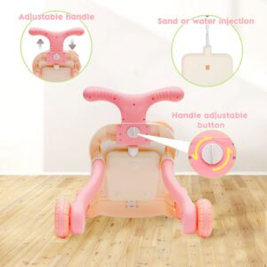 Sit-to-Stand Learning Walker Kids Activity Center Baby Walker Entertainment Table Steering Wheel Educational Push Toy for Babies Toddlers