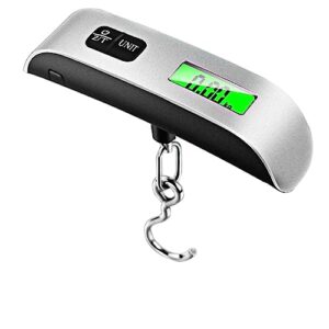 luggage scale 50kg/110lb, kimystam portable lcd display electronic scale weight balance suitcase travel bag hanging steelyard scale tool with hook