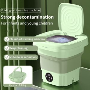 Portable Washing Machine, High Capacity Mini Washer with 3 Modes Deep Cleaning Half Automatic Washer, Foldable Washing Machine with Soft Spin Dry for Socks, Baby Clothes, Towels, Delicate Items Green