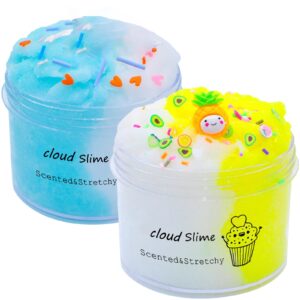 2pack cloud slime supplies stress relief toy scented diy putty sludge toy gifts for girls and boys