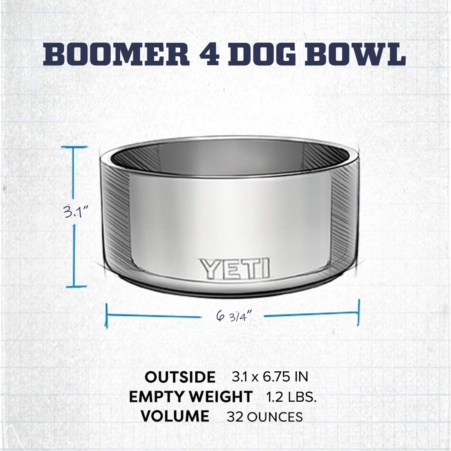 YETI Boomer 4, Stainless Steel, Non-Slip Dog Bowl, Holds 32 Ounces, Cosmic Lilac