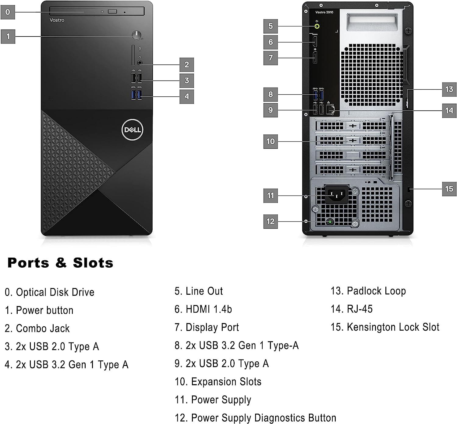 Dell Vostro 3910 Business Desktop Computer, 12th Gen Intel Core i5-12400 Processor, 32GB DDR4 RAM, 1TB PCIe SSD, WiFi 6, DVD-RW, Display Port, HDMI, Windows 11 Pro, Black