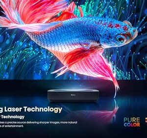 Hisense PL1 Ultra Short Throw Home Theater Smart Projector, 80"-120", 4K UHD, Dolby Vision & Atmos, HDR10, Google TV, Netflix, 2200 ANSI Lumens