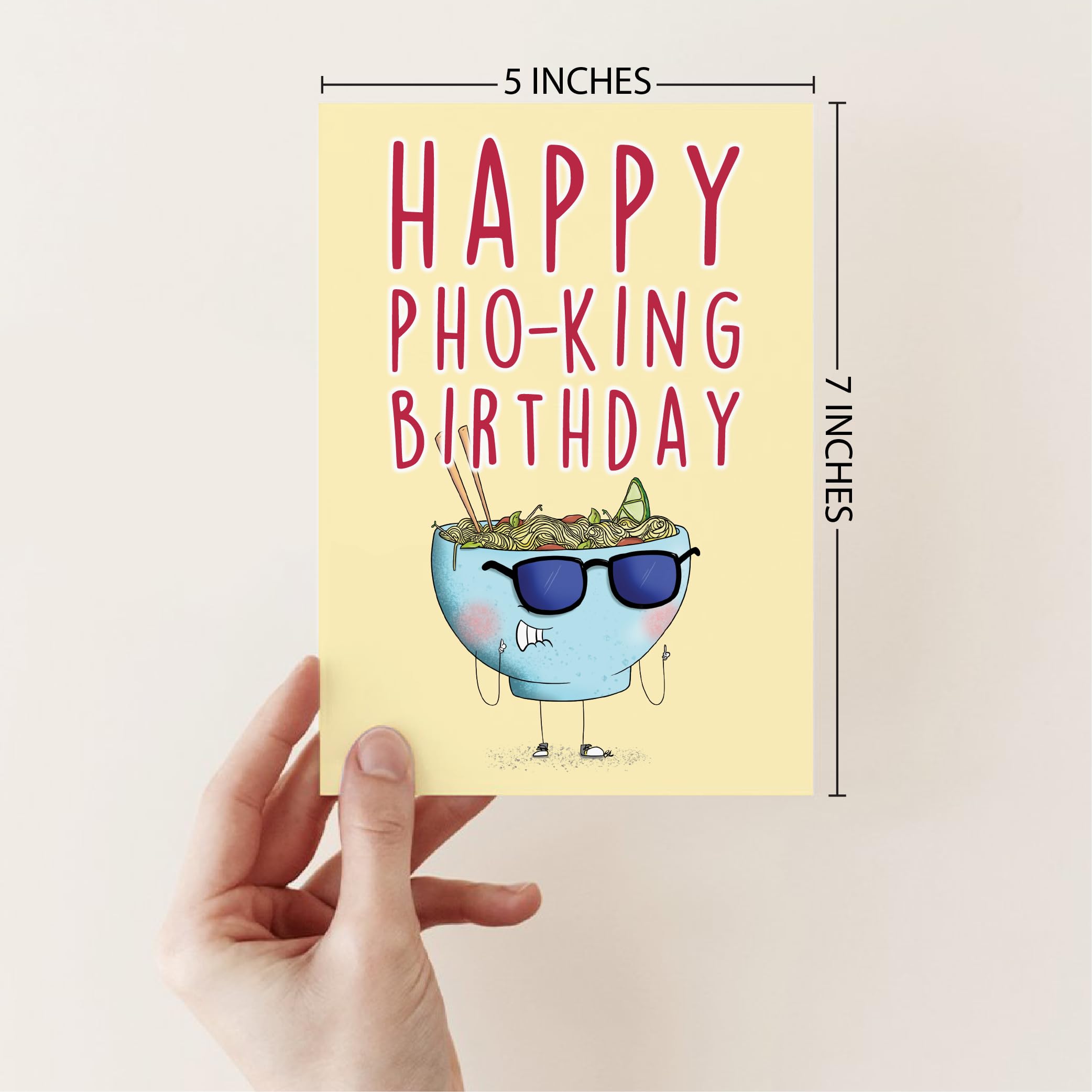 The Letter Bee - Pho Birthday Card, Food Pun Birthday Card, Funny Birthday Card, Funny Brithday Card for Friends, Happy Birthday Card from Him or Her, Funny Card, Pho Card, Ramen Card (Pho)