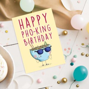 The Letter Bee - Pho Birthday Card, Food Pun Birthday Card, Funny Birthday Card, Funny Brithday Card for Friends, Happy Birthday Card from Him or Her, Funny Card, Pho Card, Ramen Card (Pho)