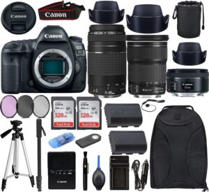 canon eos 5d mark iv dslr camera bundle + ef 24-105mm f3.5-5.6 is stm + ef 75-300mm f4-5.6 iii + canon ef 50mm f1.8 stm & accessories