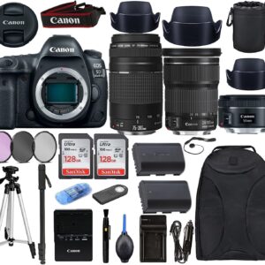 Canon EOS 5D Mark IV DSLR Camera Bundle + EF 24-105mm f3.5-5.6 is STM + EF 75-300mm f4-5.6 III + Canon EF 50mm f1.8 STM & Accessories