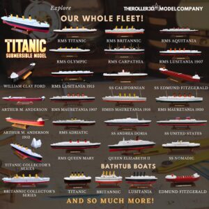 TheRoller3d RMS Titanic Model Ship 1 Ft Long Assembled, Historically Accurate Titanic Replicas