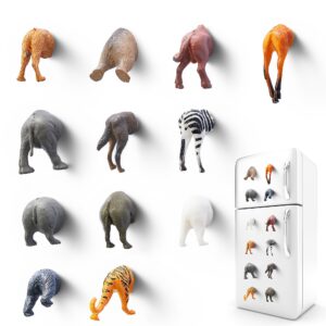 12pcs add some humor and funny to your fridge with our wild animal butt magnets - perfect for home refrigerator magnets for adults or kids (animal butts)