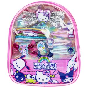 hello kitty and friends mini backpack hair accessories gift bag set includes for kids girls, ages 3+ perfect for birthdays, parties, sleepovers & makeovers