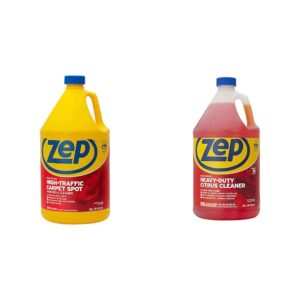 zep high traffic carpet cleaner (1 gallon) heavy-duty citrus degreaser refill (1 gallon) bundle