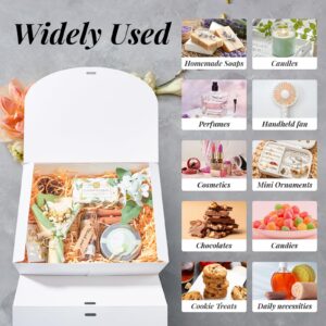 Kucoele 15 PCS Gift Boxes with Lids, 10.6 x 7.8 x 3.1 Inch Bridesmaid Proposal Box with Ribbon, White Kraft Paper Present Packaging Boxes for Wedding, Birthday, Christmas, Party and Bride Shower