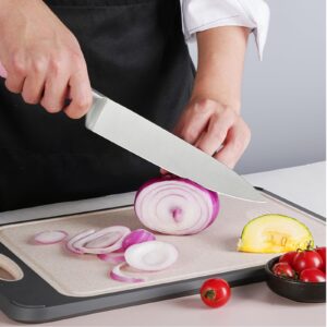 Kitchen Knife Set, 8-Pieces Pink Cooking Knife Set with Rotary Acrylic Stand &Sharpener Steel &Scissors, Ergonomic Stainless Steel Sharp Non Stick Professional Kitchen Knife Set, Gift for Women