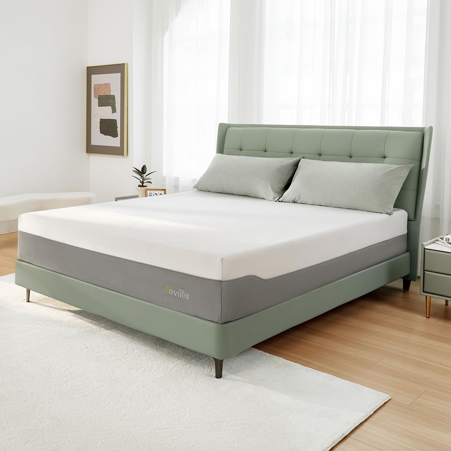 Novilla Queen Size Mattress, 12 Inch Foam Mattress in a Box, Gel Memory foam Mattress for Pressure Relief & Motion Isolation, Bed Mattresses with Medium Soft