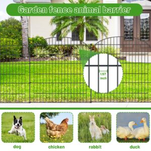 Decorative Garden Metal Fence 5 Pack, 32 in (H) x 11.8 ft (L) No Dig Dog Animal Barrier for Yard, Animal Ground Stakes Fencing for Garden, Patio, Flower Bed