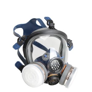 bvgflr organic vapor full face respirator mask paint respirator pesticide mask with double activated carbon air filter