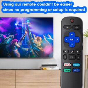 (Pack of 2) Replacement Remote Control Only for Roku TV, Compatible for TCL Roku/Hisense Roku/Onn Roku/Sharp Roku/Element Roku/Westinghouse Roku/Philips Roku Series TVs (Not for Roku Stick and Box)