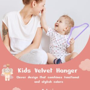 HOUSE DAY Velvet Baby Hangers 50 Pack, Premium Children's Hangers for Baby, Infant & Toddler Clothes, Durable Non Slip Baby Felt Hangers Purple, 11 Inch Baby hangers for Closet, Ideal for Everyday Use