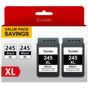 tounker compatible ink cartridge replacement for canon 245xl (black, 2 pack)