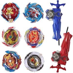 cxdhzlx bey burst blades spinning tops, battle gyro top set, burst battling stadium, two way launchers grip starter, great gifts for kid (6 spinning tops/2 launchers)