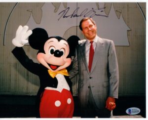 michael eisner theme park ceo signed 8x10 photo beckett bas authentic autograph