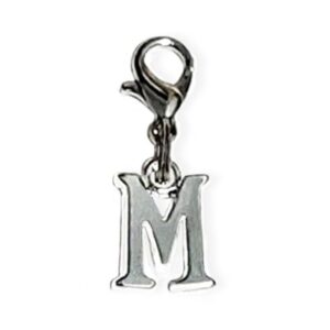 letter clip on charms zipper pulls initials, silver alphabet letters, personalized zipper pull with initial, your choice! (m)