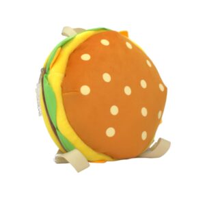 burger bag - spacious soft plush backpack with adjustable straps, for travel and more (12x12 inch)